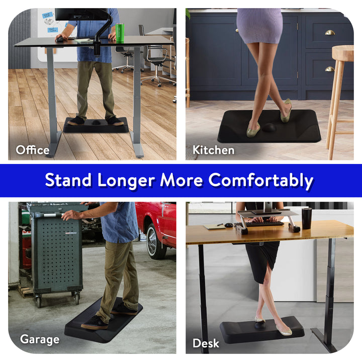 Ergonomic Standing Desk Mat: Cushioned Anti-Fatigue Office Floor Mats ...