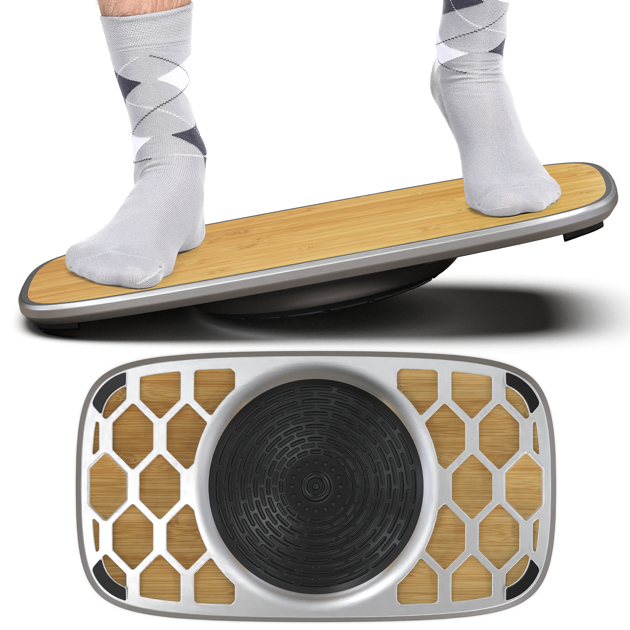 Base Plus Standing Desk Balance Board | Premium Bamboo + Aluminum ...