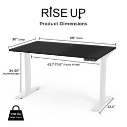 Rise Up Standing Desk | Premium Dual-Motor Electric Adjustable Desk ...