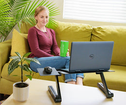 WorkEZ Best Adjustable Laptop Stand Ergonomic Lap Desk for Bed Tray ...